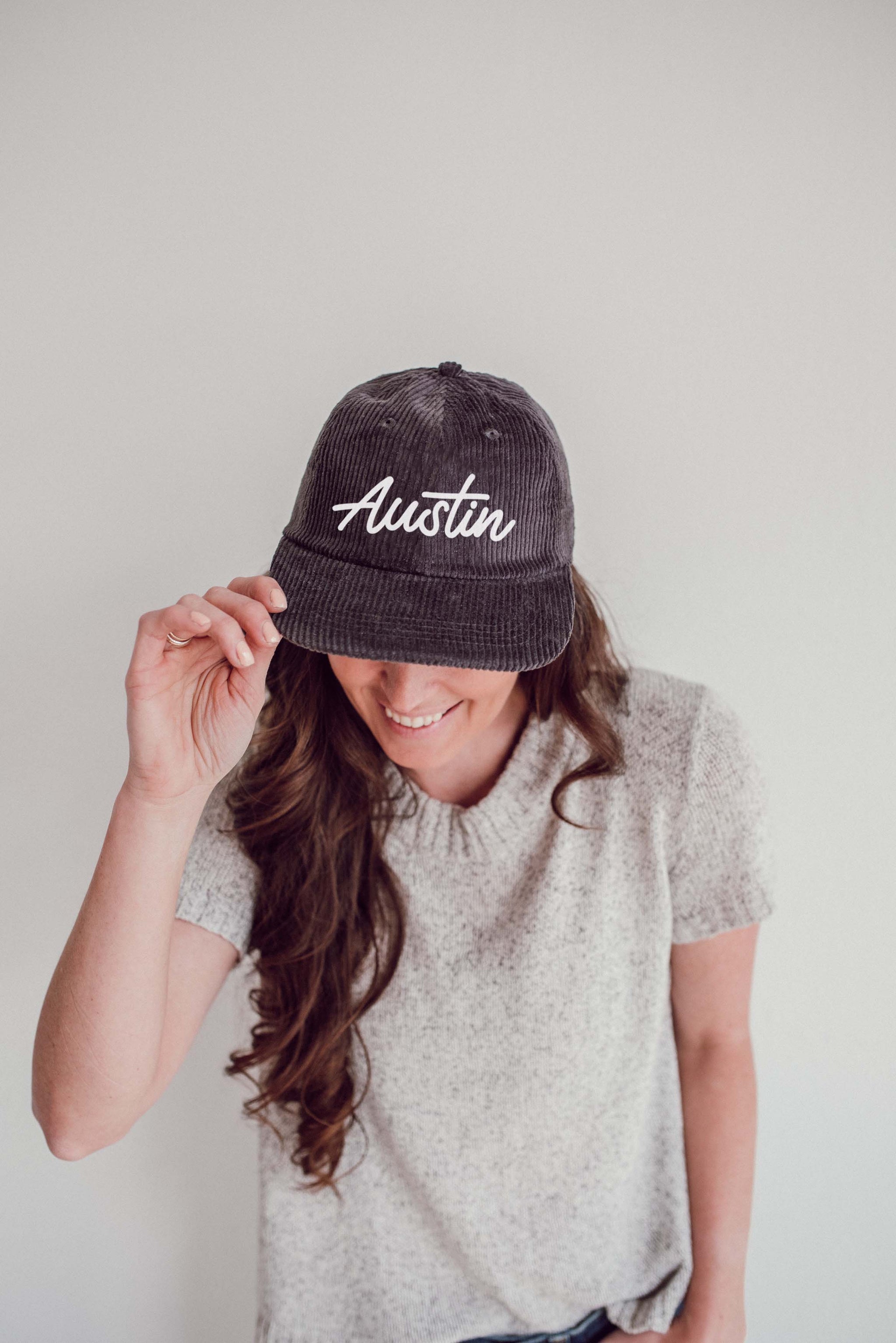 Austin Cursive Corduroy Cap – Frankie Jean