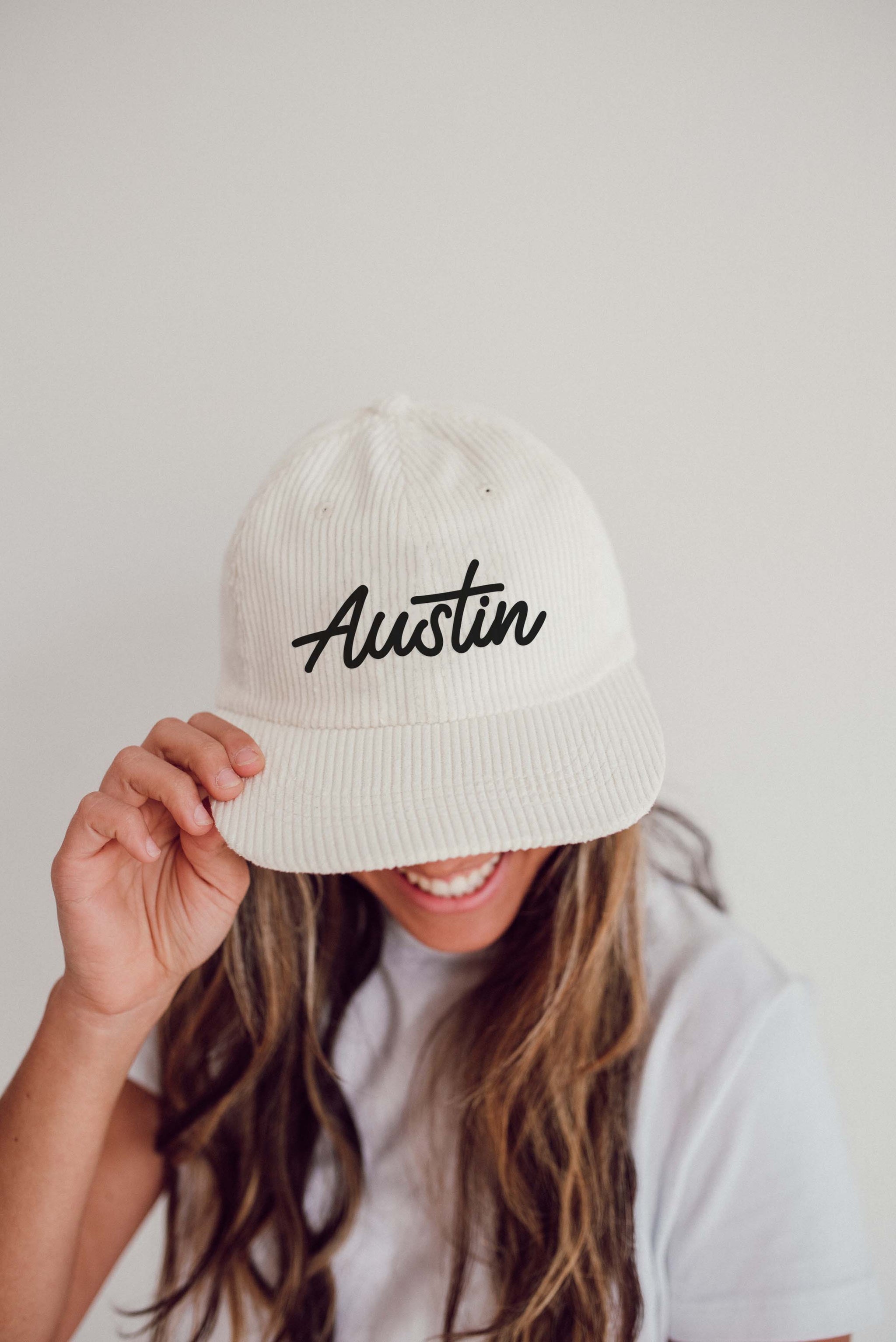 Austin Cursive Corduroy Cap – Frankie Jean
